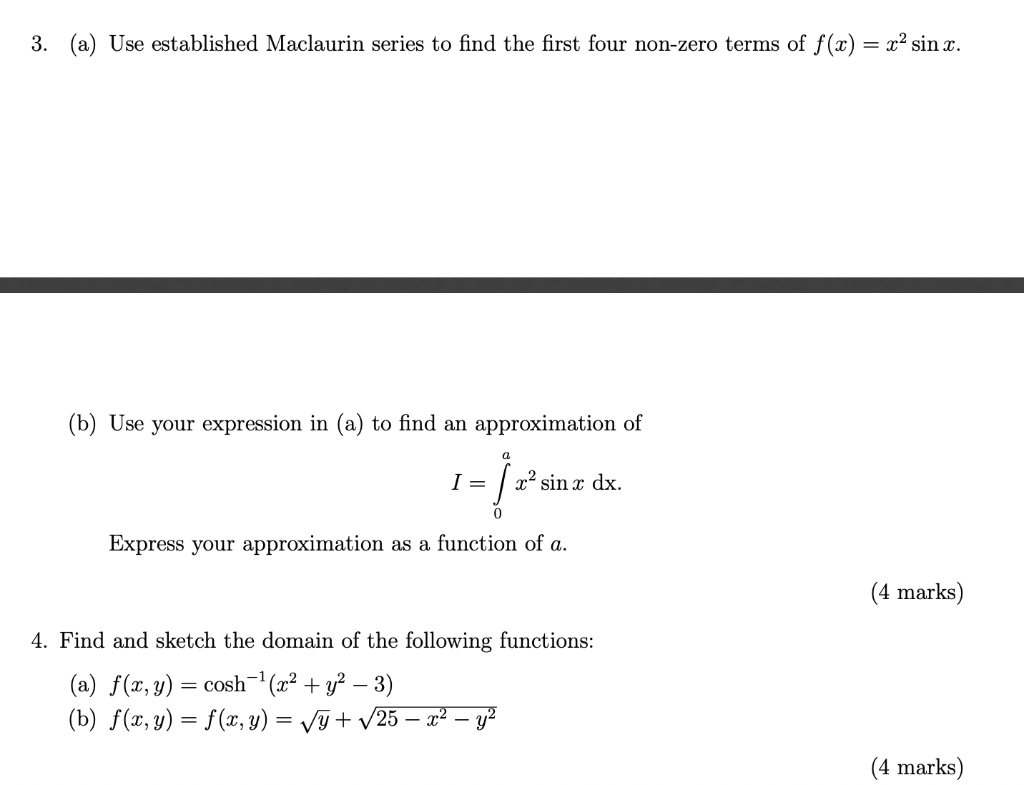 Solved 3. (a) Use established Maclaurin series to find the | Chegg.com