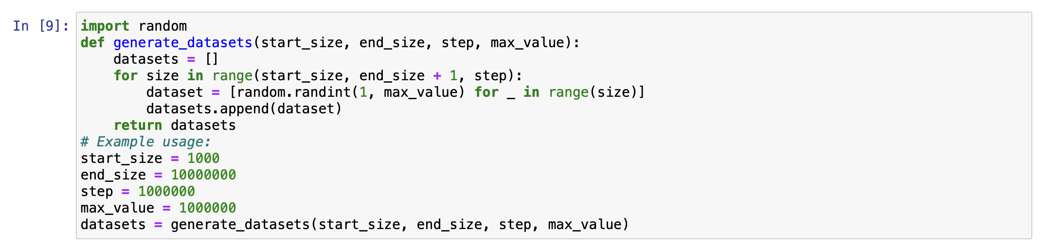 def compare_sorting_algorithms(datasets, S): results | Chegg.com