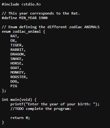 Solved Complete the C program , which should first ask the | Chegg.com