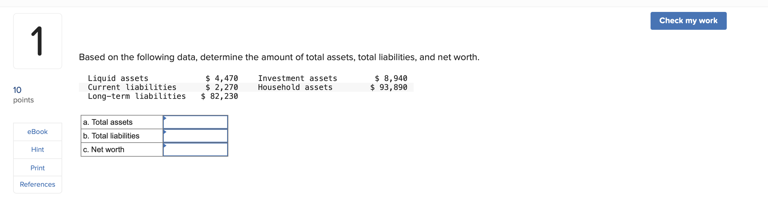 Solved Based on the following data, determine the amount of | Chegg.com