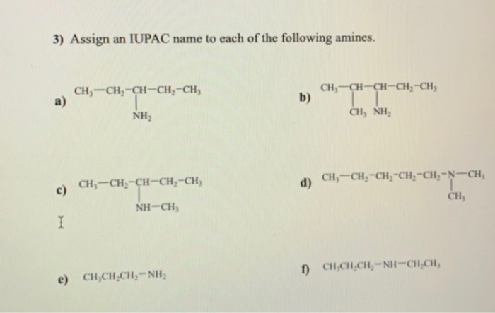 Solved 3) Assign an IUPAC name to each of the following | Chegg.com