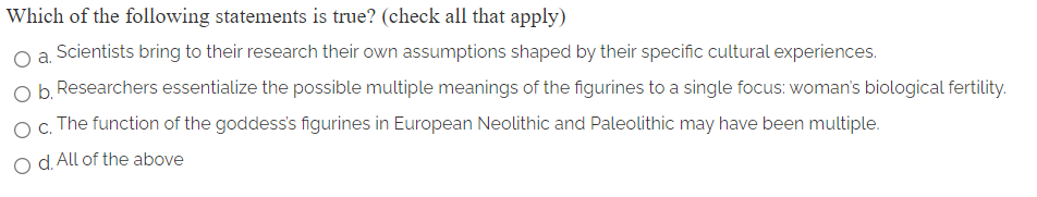 Solved Which of the following statements is true? (check all | Chegg.com