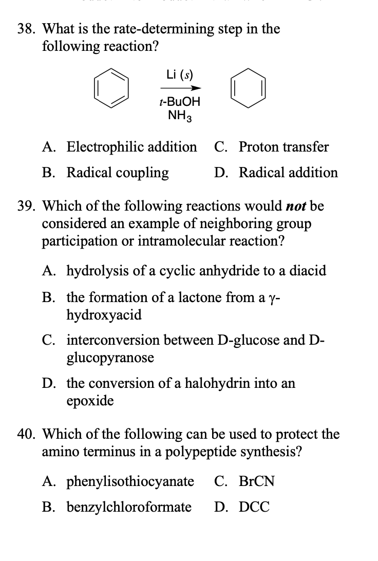 Solved 38. What is the rate-determining step in the | Chegg.com