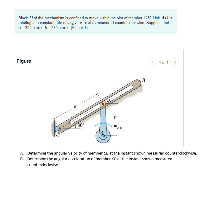 Solved Block D of the mechanism is confined to move within | Chegg.com