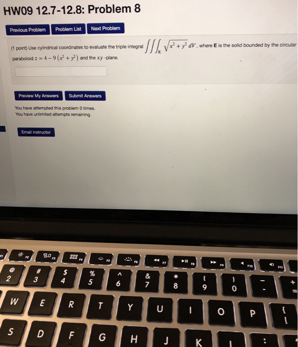 Solved Hw09 12.7-12.8: Problem 8 Next Problem Problem List | Chegg.com