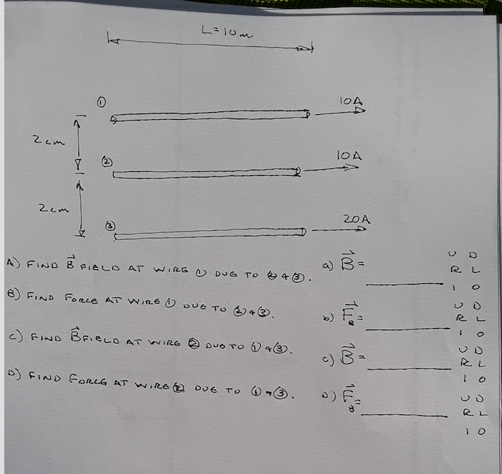 Solved L=10m TOA 2cm 10A 2cm 20A A) FIND FIELD AT R » DUG TO | Chegg.com