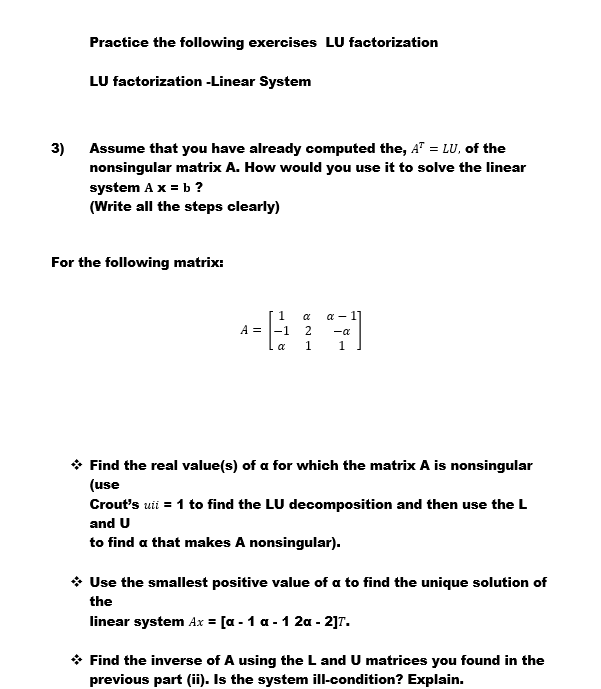 Solved Practice the following exercises LU factorization LU | Chegg.com