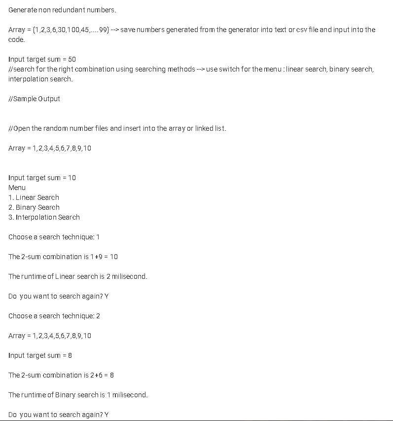 Solved Generate non redundant numbers. Array = | Chegg.com