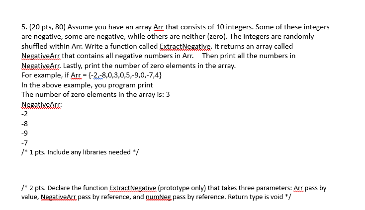 Solved 5. (20 pts, 80) Assume you have an array Arr that | Chegg.com