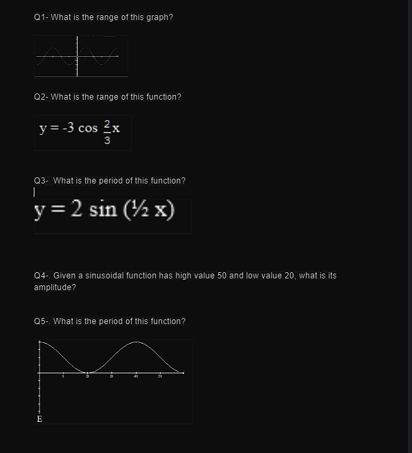 Solved Q1- What is the range of this graph? Q2- What is the | Chegg.com