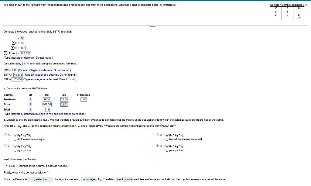 Solved I need help solving the numbers that aren't | Chegg.com