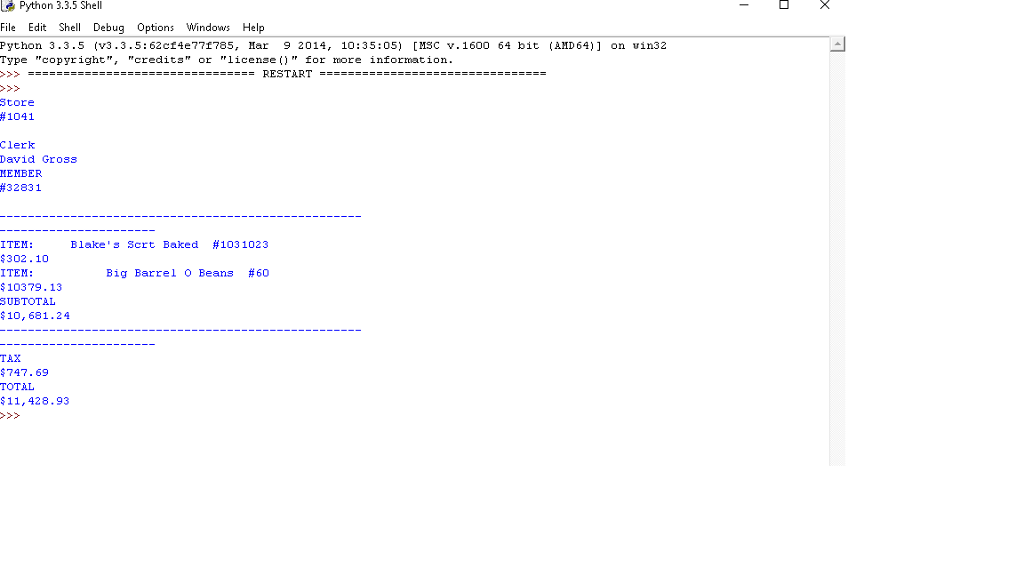 Solved change python code so it output the results similar | Chegg.com