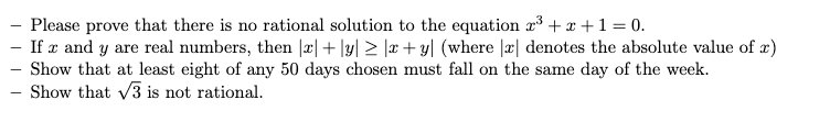 Solved - Please prove that there is no rational solution to | Chegg.com