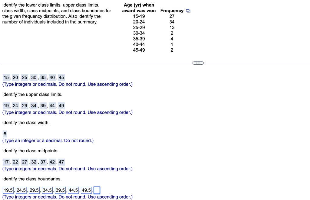 Solved Identify The Lower Class Limits Upper Class Limits 4096
