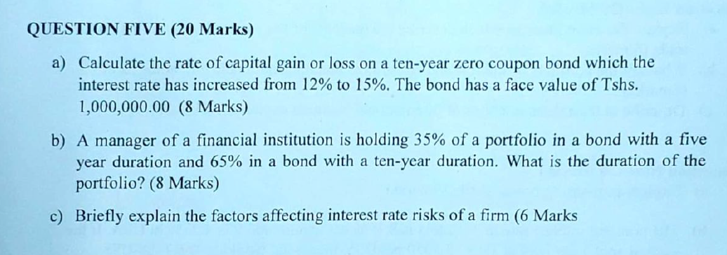 Solved QUESTION FIVE (20 Marks) a) Calculate the rate of | Chegg.com