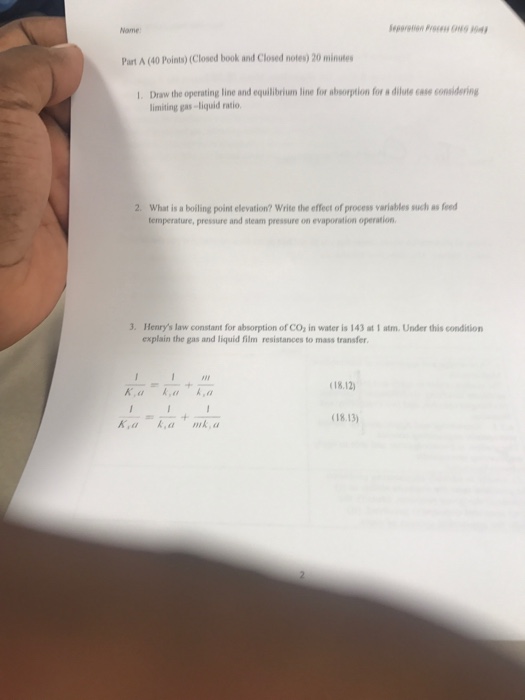 Solved Draw the operating line and equilibrium line for | Chegg.com