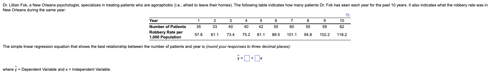 Solved Where Y Dependent Variable And X 0587