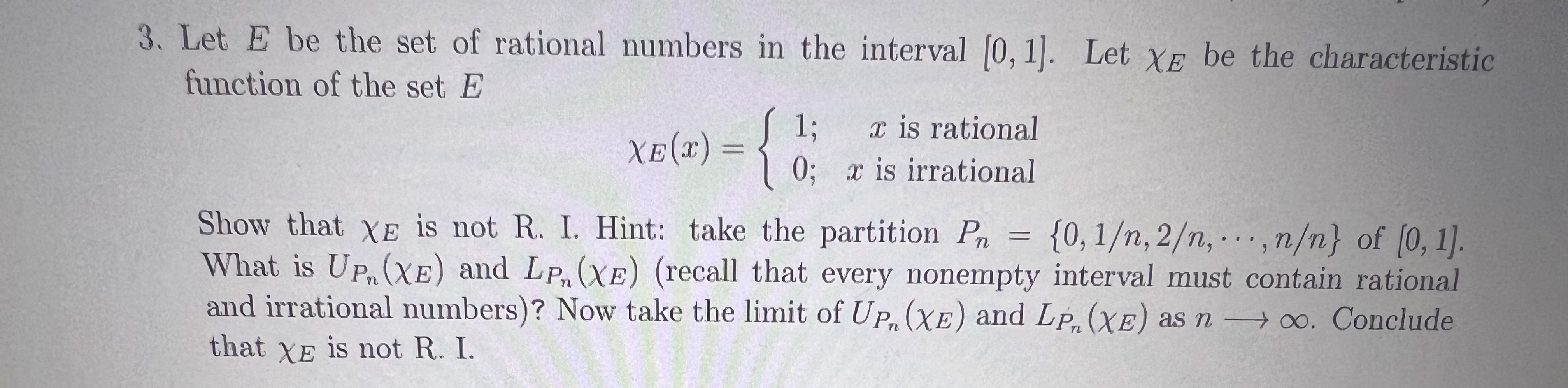 Solved Let E be The Set Of Rational Numbers In The Interval
