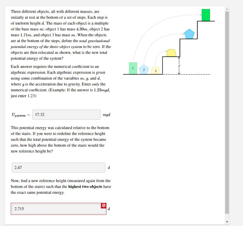 Solved Three Different Objects All With Different Masses 