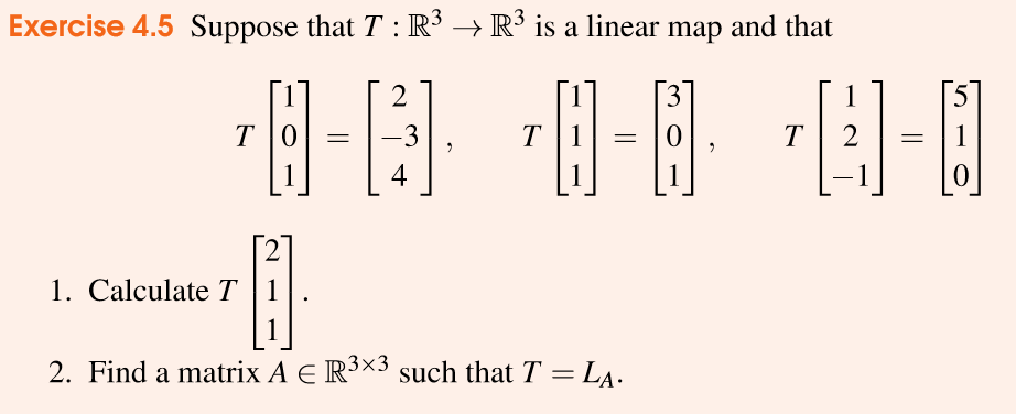 Solved Exercise 4.5 Suppose that T : R3 R3 is a linear map | Chegg.com