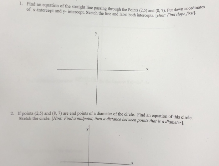 Solved Find an equation of the straight line passing through | Chegg.com
