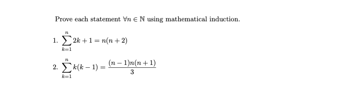 Solved Prove each statement ∀n∈N using mathematical | Chegg.com