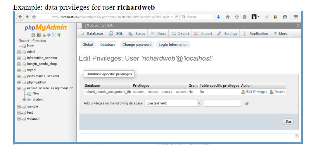 Solved Example: "student" table structure Edit | Chegg.com