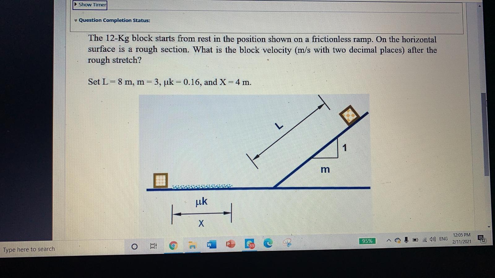 Solved → Show Timer Question Completion Status: The 12-Kg | Chegg.com