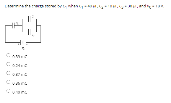 Solved Determine the charge stored by C1 when | Chegg.com