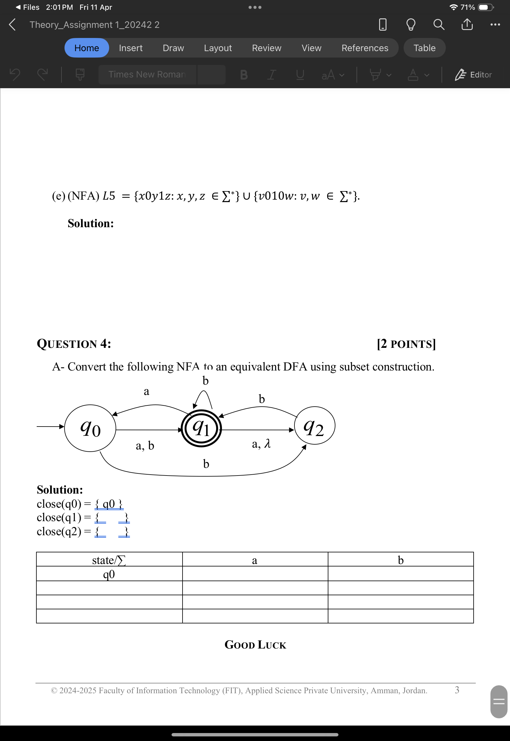 code class="asciimath">(e) (NFA) | Chegg.com