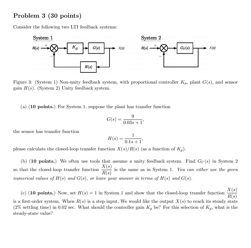 Solved Problem 3 (30 points) Consider the following two LTI | Chegg.com