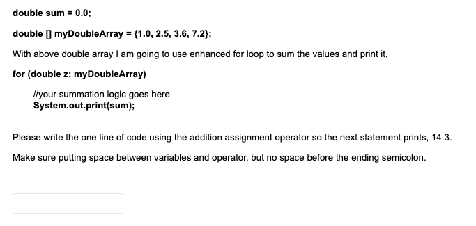 Solved double sum =0.0; double [ myDoubleArray | Chegg.com