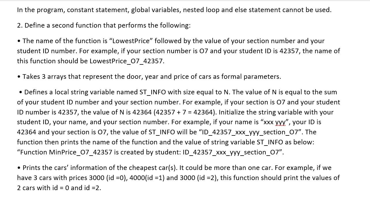 Solved We consider in the program three one dimensional | Chegg.com