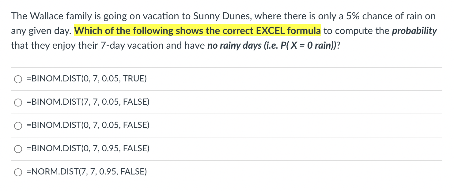 Solved The Wallace family is going on vacation to Sunny | Chegg.com
