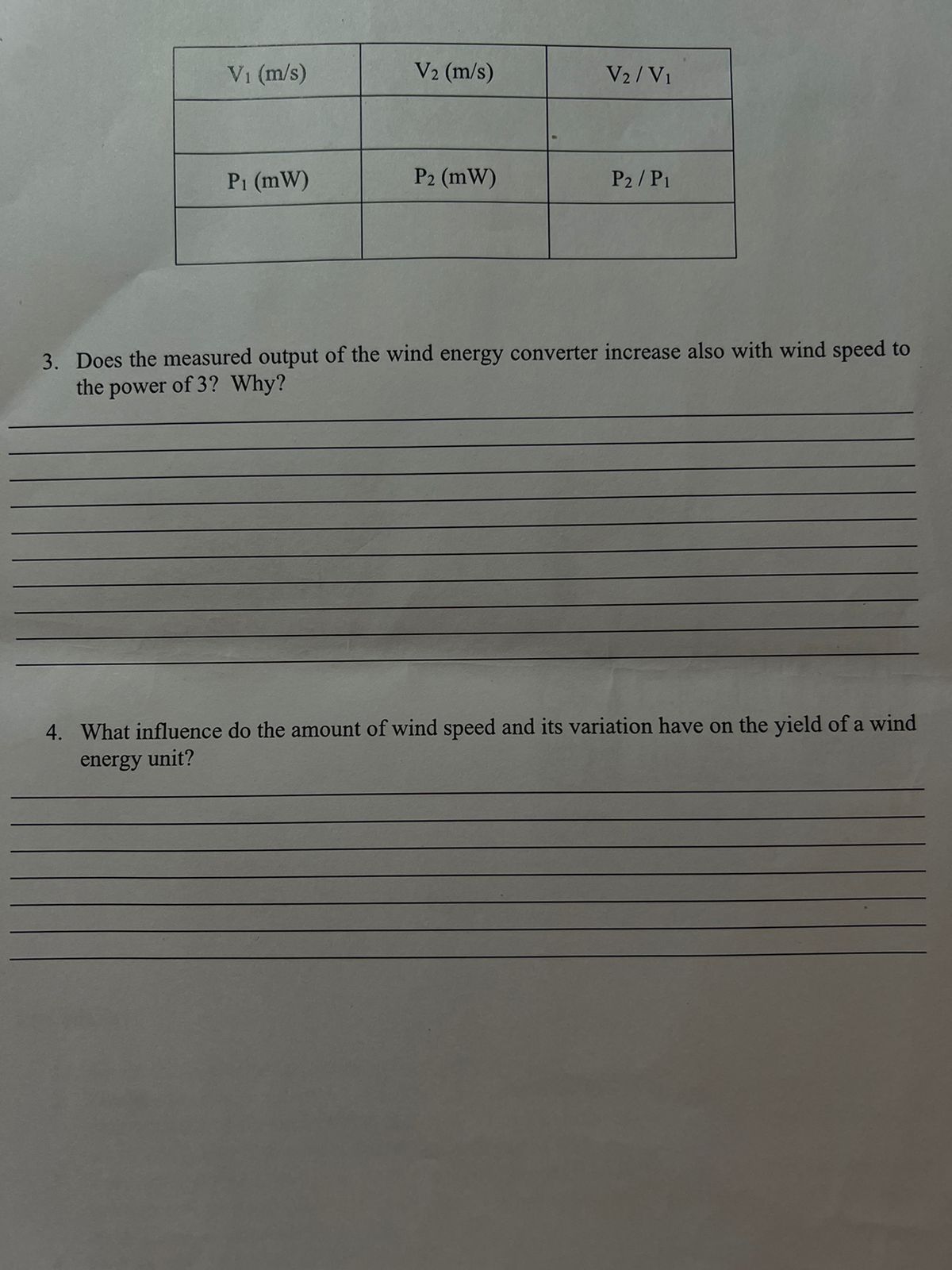 Solved LABORATORY EXERCISE 4 MEASURE OUTPUT OF THE WIND | Chegg.com