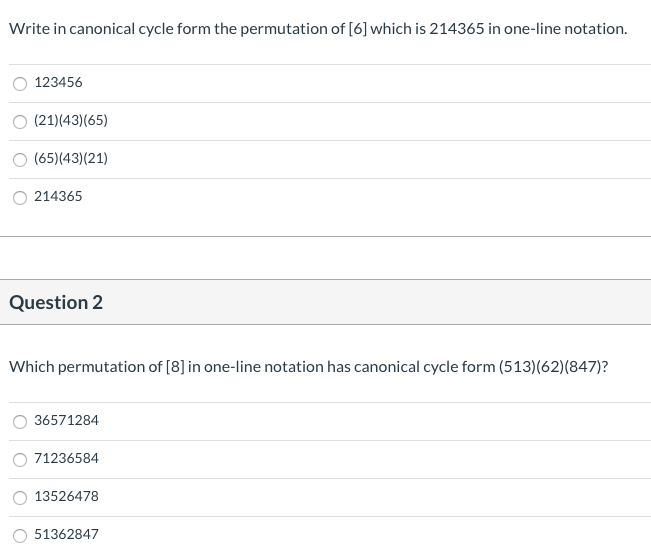 Solved Write in canonical cycle form the permutation of [6] | Chegg.com