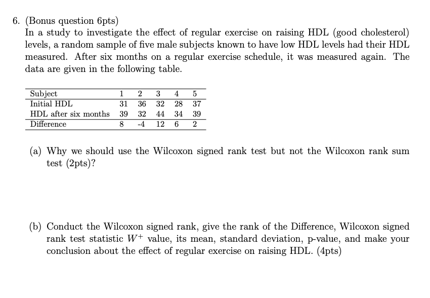 Solved 6. (Bonus question 6pts) In a study to investigate | Chegg.com Solved 6. (Bonus question 6pts) In a study to investigate | Chegg.com