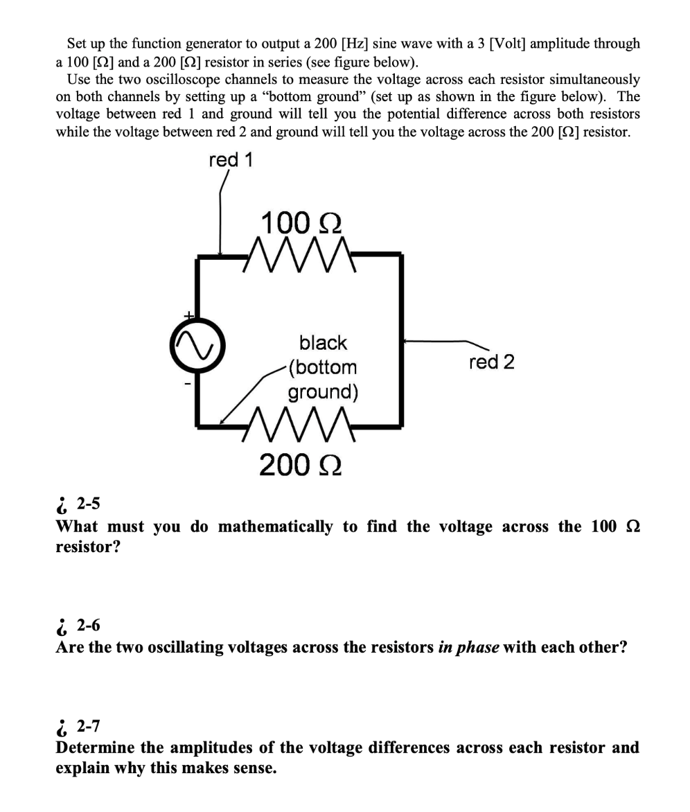 Solved Set up the function generator to output a 200 [Hz] | Chegg.com