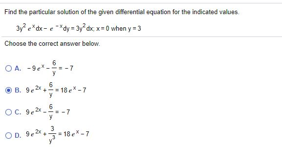 Solved Find the particular solution of the given | Chegg.com
