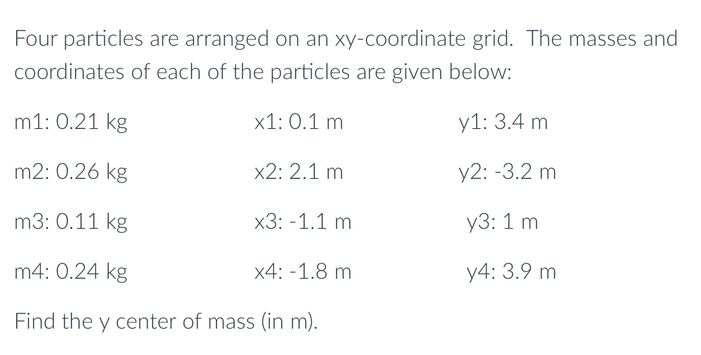 Solved Four particles are arranged on an xy-coordinate grid. | Chegg.com