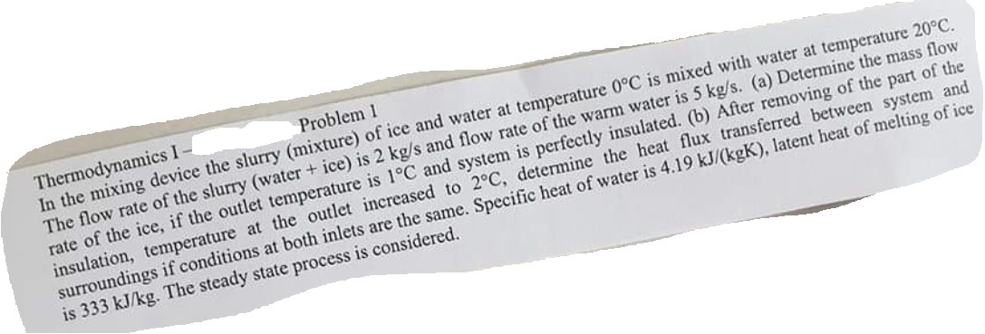 Solved Problem 1 Thermodynamics I - In the mixing device the | Chegg.com