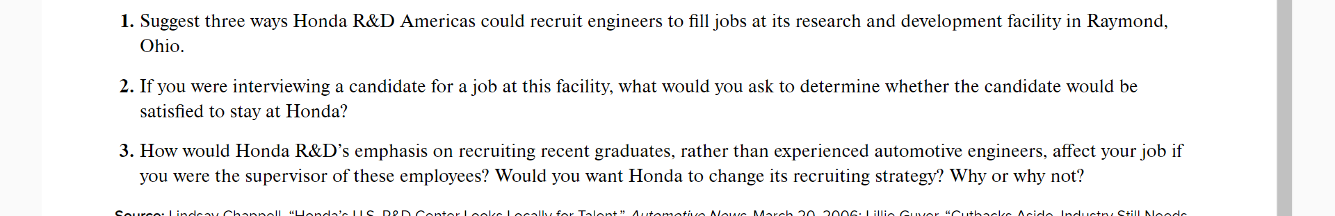 Solved Problem-Solving Case: Wanted by Honda: Engineers Who | Chegg.com
