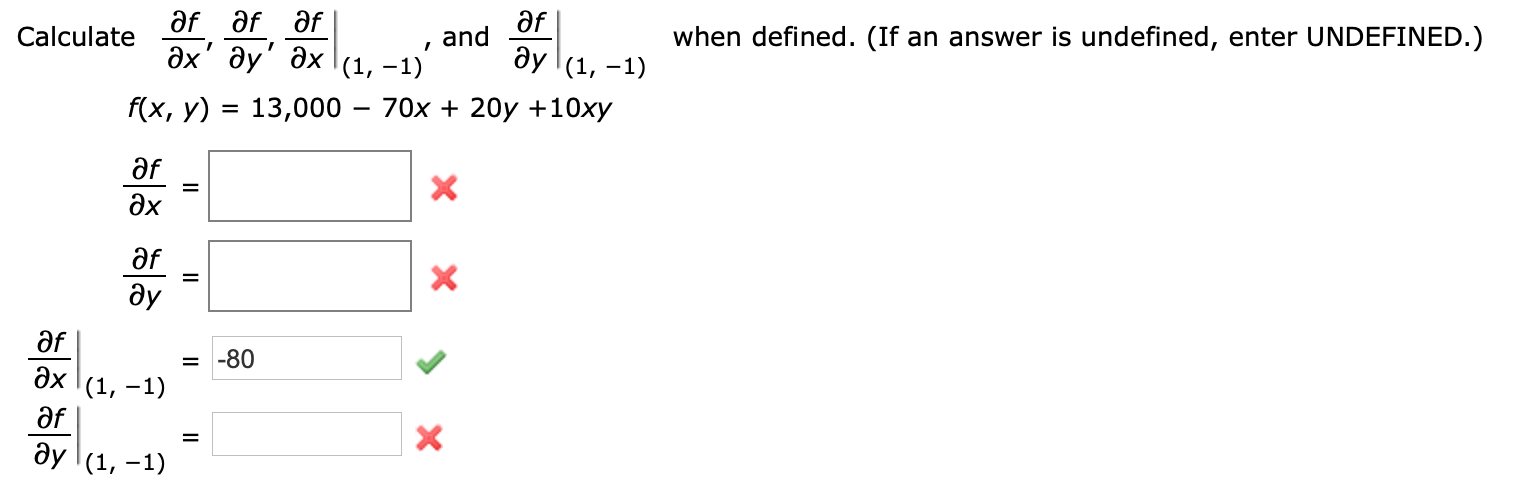 Solved af a when defined. (If an answer is undefined, enter | Chegg.com