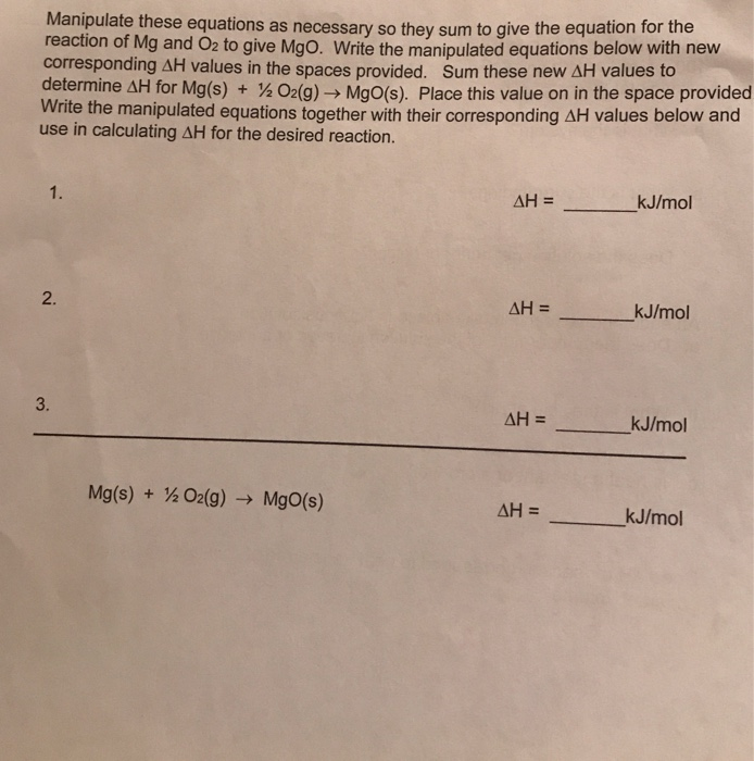 Manipulate these equations as necessary so they sum | Chegg.com