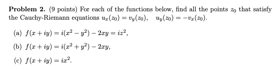 Solved Problem 2 9 Points For Each Of The Functions 