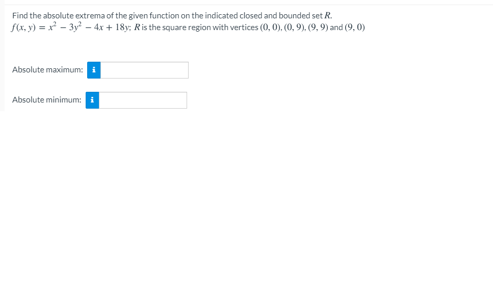 Solved Find the absolute extrema of the given function on | Chegg.com