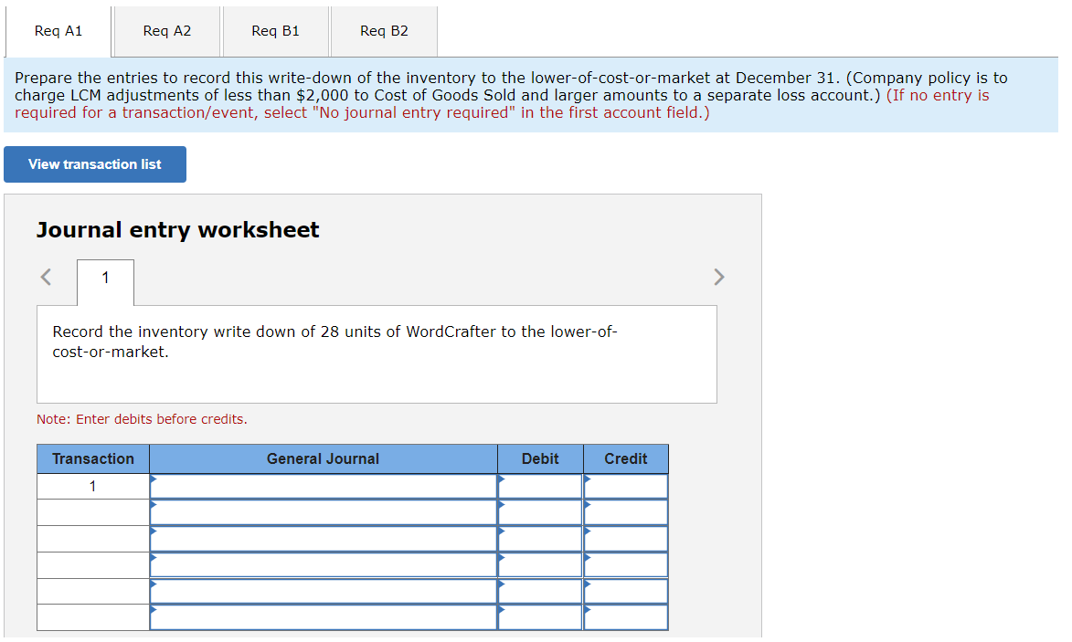 Solved Exercise 8.6 (Static) Inventory Write-Downs (LO8-3) | Chegg.com
