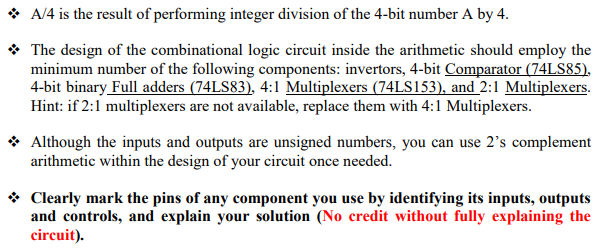 Solved 1. Design a 4-bit arithmetic combinational circuit | Chegg.com