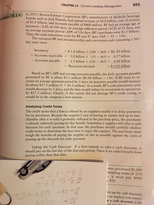Solved 15.1 593 CHAPTER 15 current Liabilities Management In | Chegg.com
