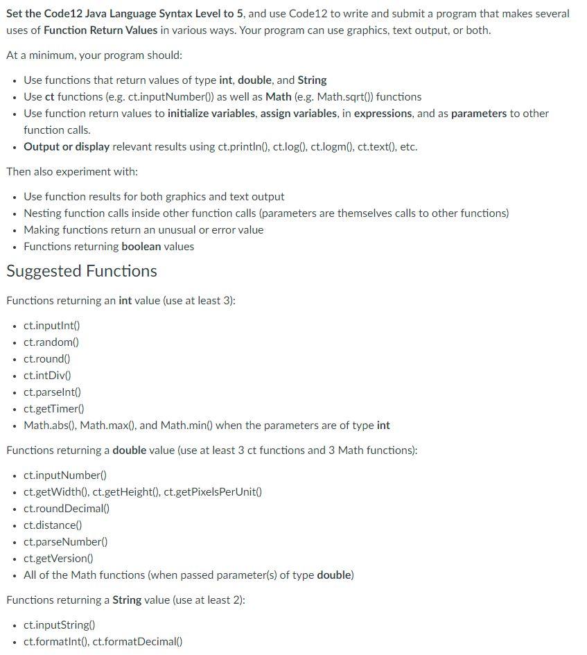 Set the Code12 Java Language Syntax Level to 5, and | Chegg.com